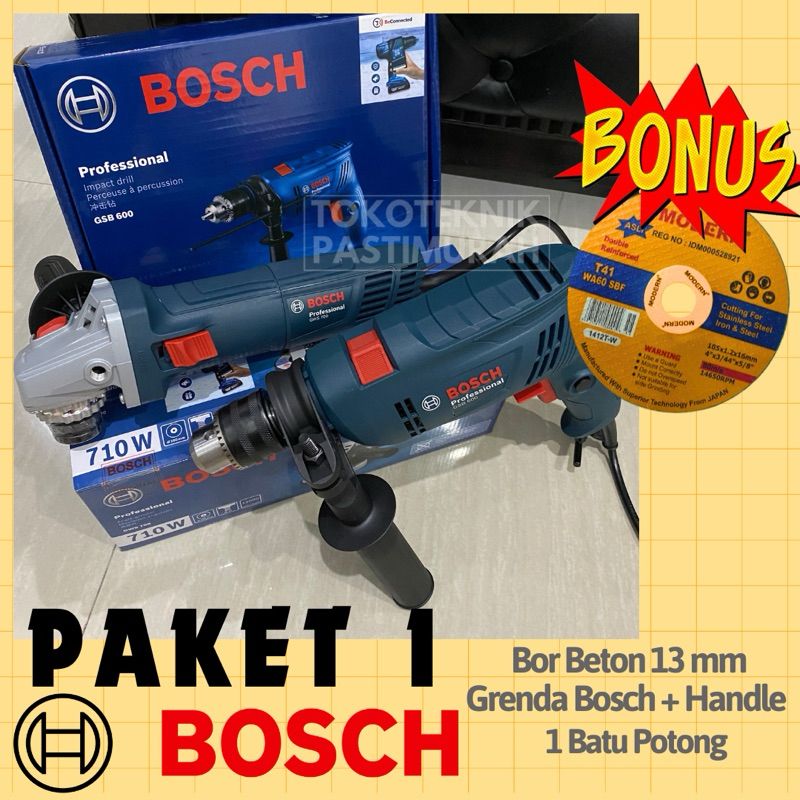 Jual PAKET BOSCH Grenda Bor Gurinda Grinda Tangan GWS 700 GWS700 Bor ...