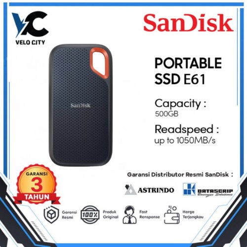 Jual Portable SSD 500GB Sandisk Extreme V2 E61 SSD External - Garansi Resmi 5 Tahun | Shopee ...