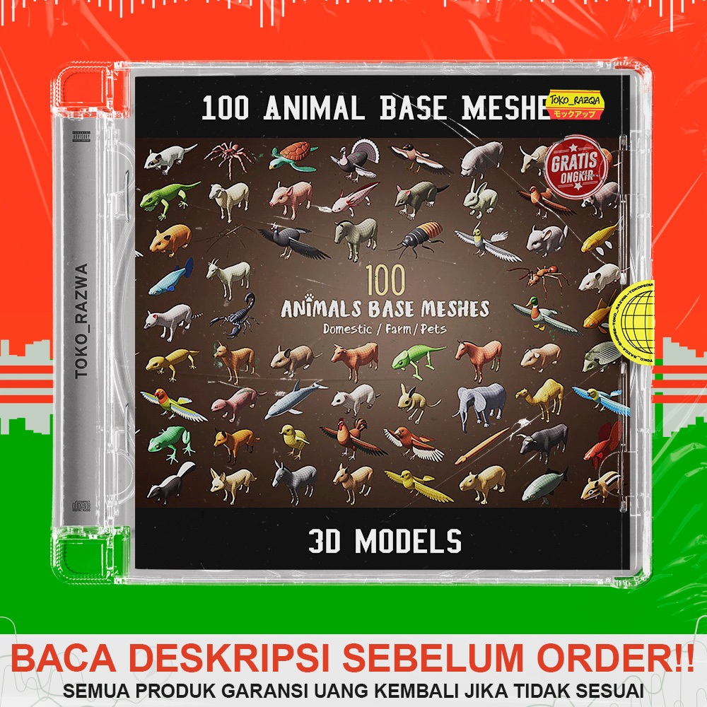 Jual 3D Models - 100 Animal Base Meshes For Blender - 190624 | Shopee ...