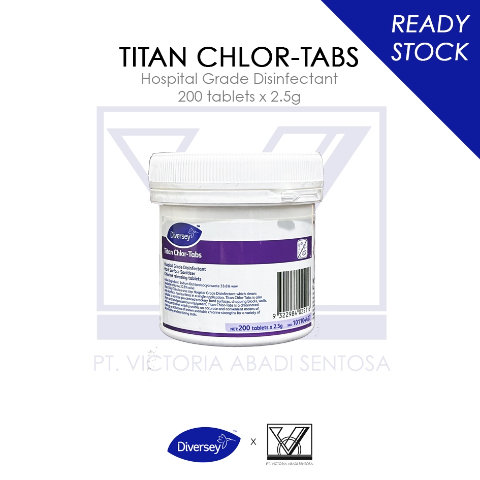 Jual Diversey TITAN CHLOR TABS - Hopital Grade Disinfectant / Chlorine ...