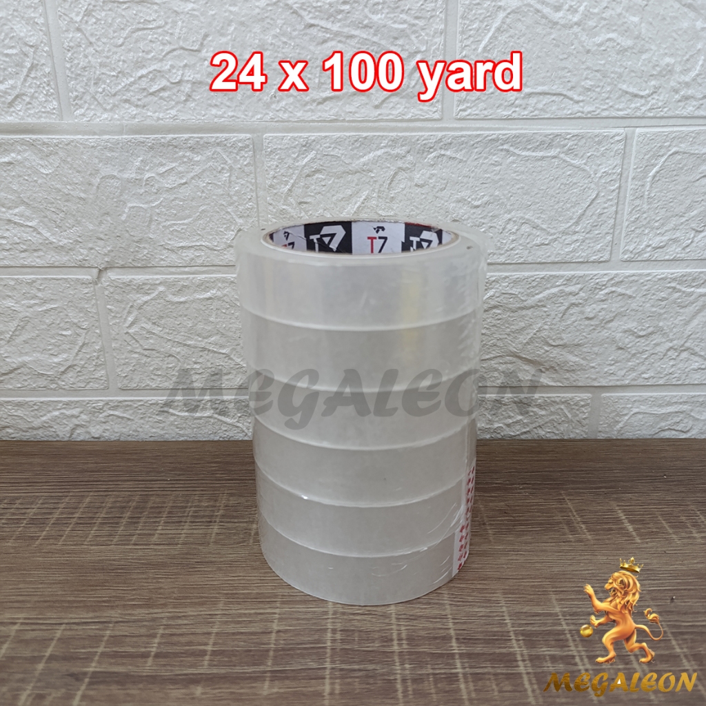 Jual Selotip Bening 24mm x 100 yard 43 MICRON KUAT & LENGKET (SLOP isi ...