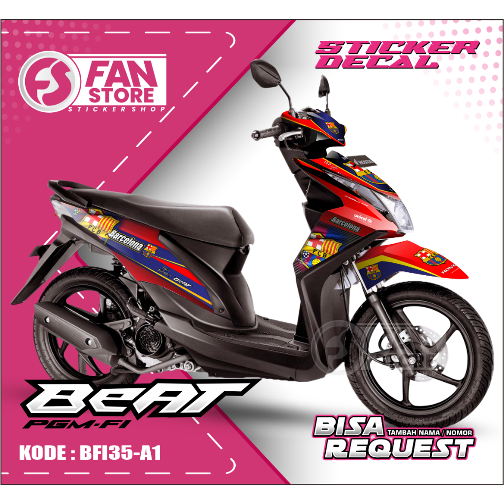 Jual stiker beat fi striping fullbody Decal Honda Beat FI - BARCELONA ...