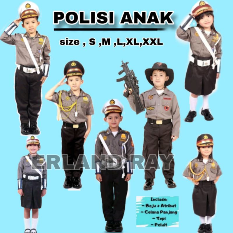 Jual PUSAT GROSIR BAJU SERAGAM POLISI ANAK /KOSTUM/KARNAVAL PAKET ...