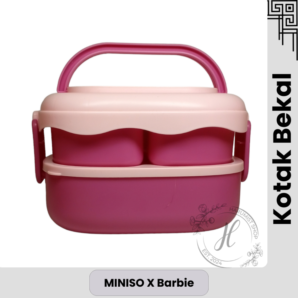 Jual MINISO Bento Box Double Layer/Kotak Bekal X Barbie Kotak Makan Dua ...