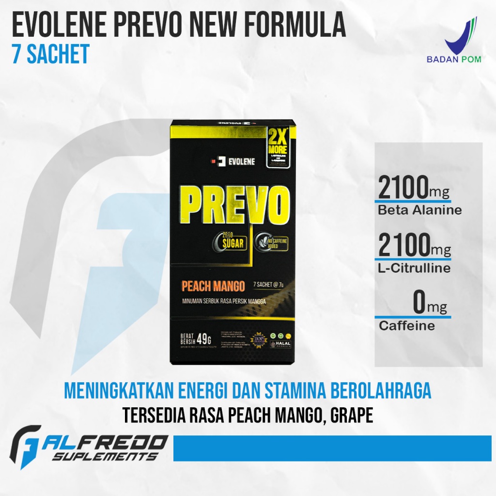 Jual Evolene Prevo 7 Sachet Preworkout Halal Suplemen Olahraga New ...