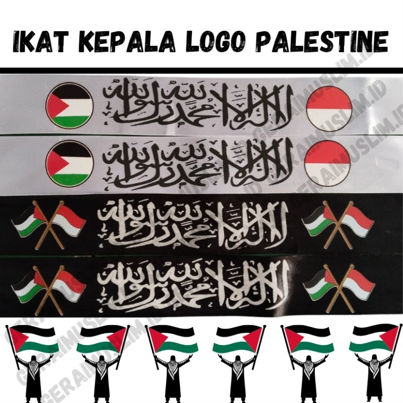 Jual NEW ITEM ikat kepala tauhi d logo palestine I bendera palestine I ...