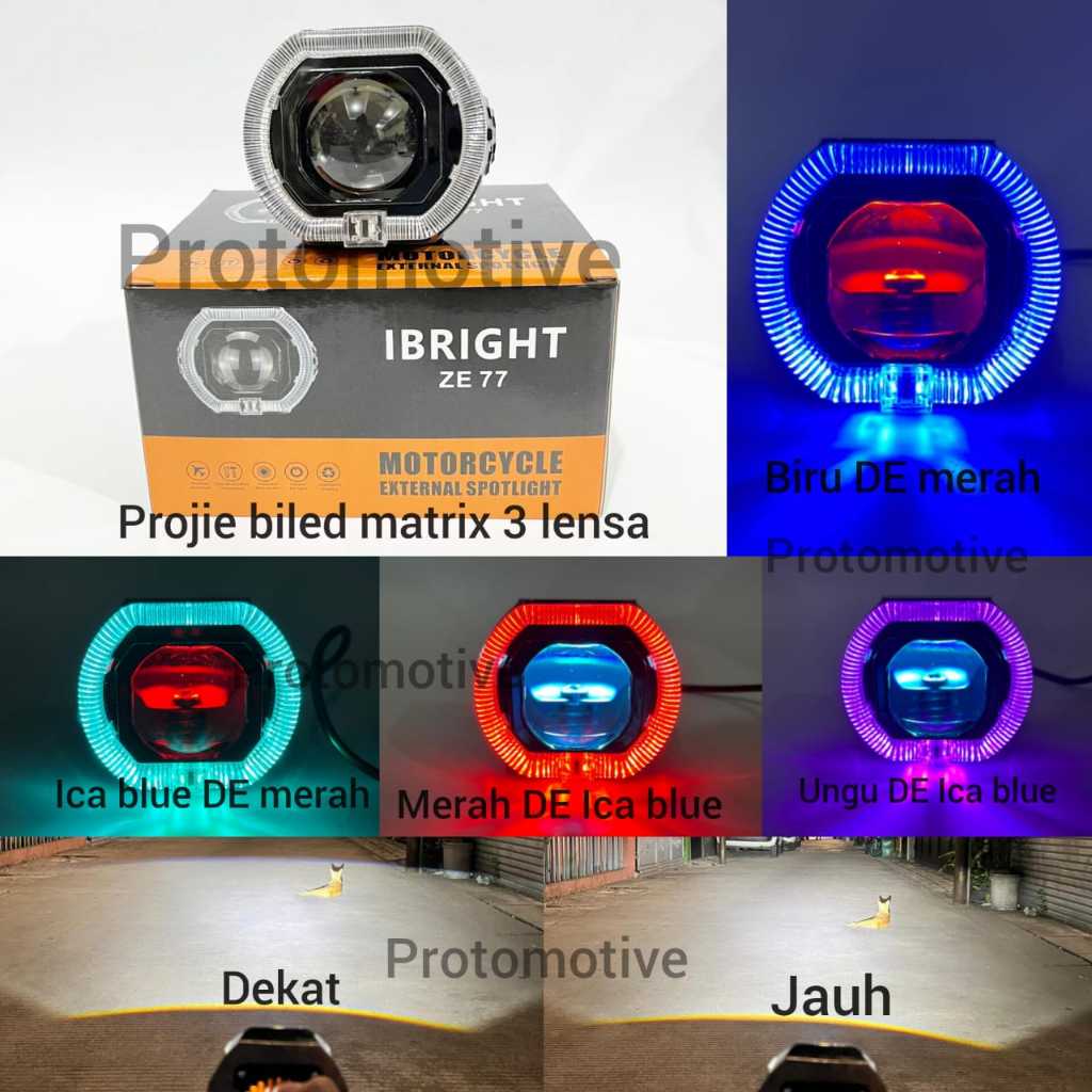 Jual Lampu Tembak Projie Biled Matrix 3 Inc Flat Cut Putih High Low ...