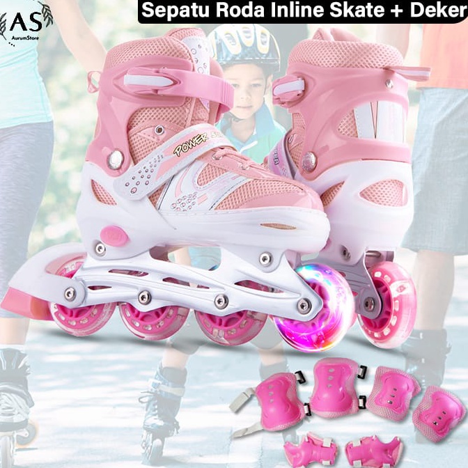 Jual KODE U59D Sepatu Roda Bajaj Inline Skate Power Dekker Set FREE ...