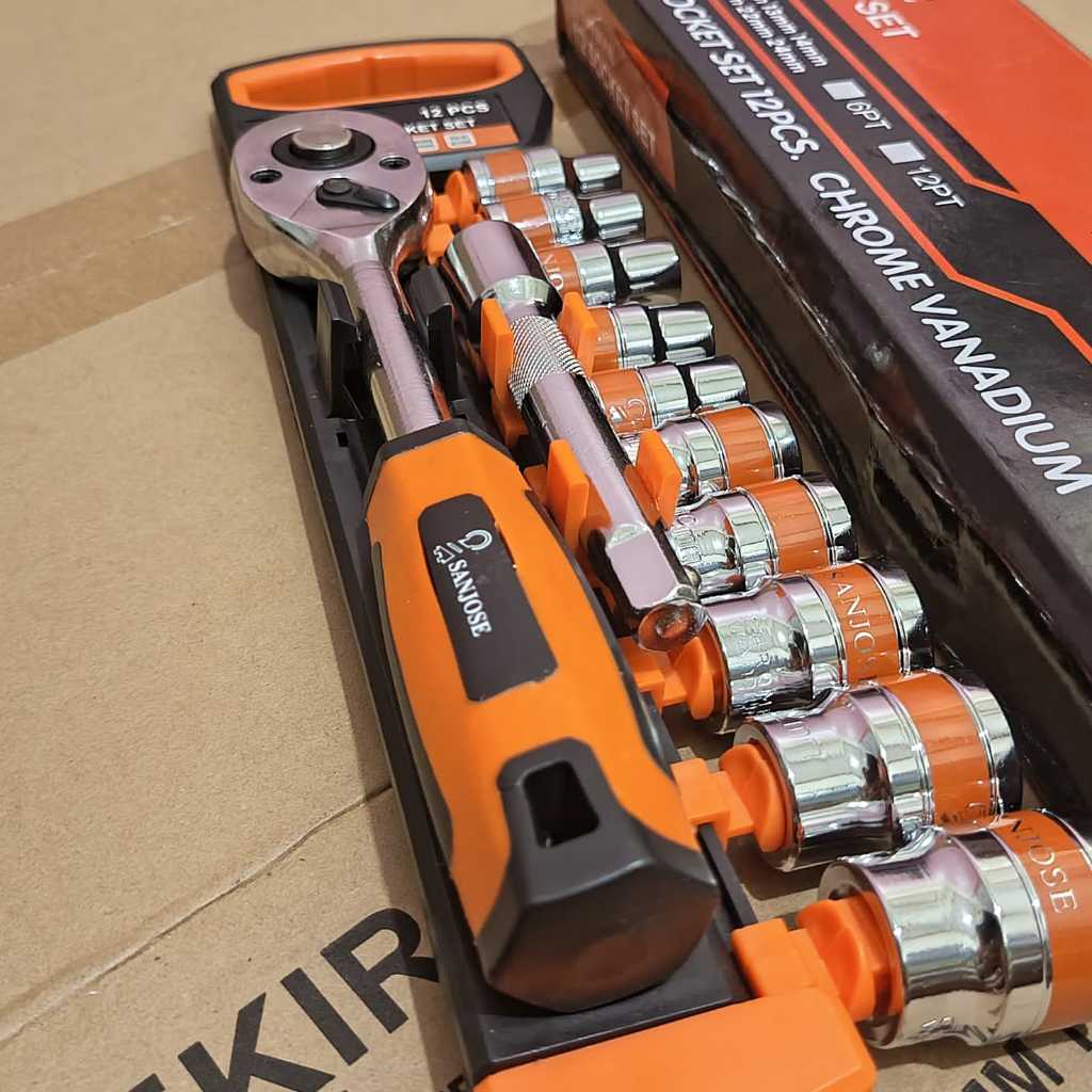 Jual Kunci Sok shock set 12 pcs 8-24 mm 1/2" 6 pt / Kunci Sok Ratchet SANJOSE COD | Shopee Indonesia