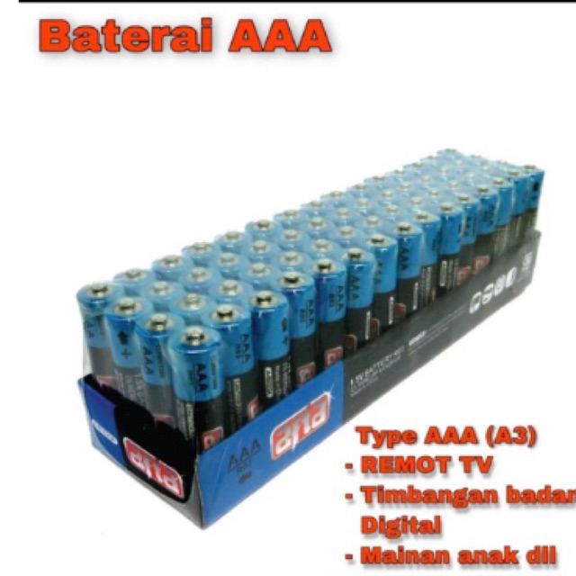 Jual Baterai A3 AAA A2 AA Remote mainan Ac dll Murah | Shopee Indonesia