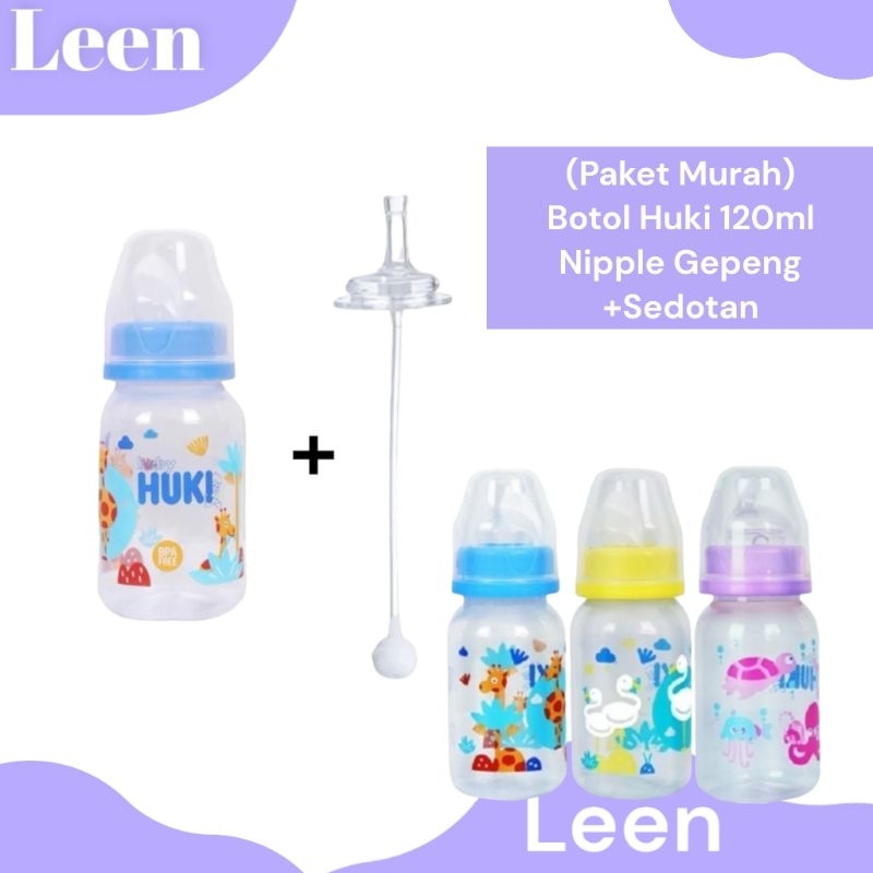 Jual Paket Botol Susu 120 Ml DOT Gepeng+Sedotan | Shopee Indonesia