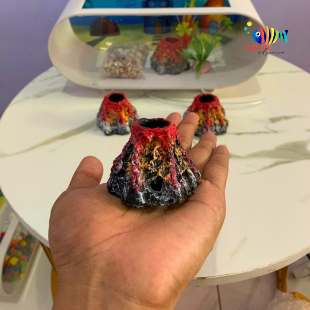 Jual Hiasan GUNUNG BERAPI aquarium serrbaguna | Shopee Indonesia