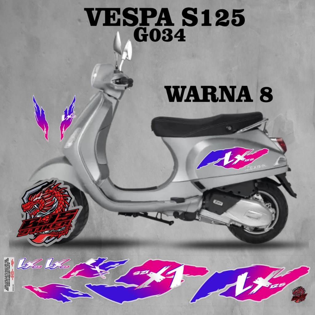 Jual Stiker Sticker Vespa s 125 Vespa matic g034 - Stiker Sticker Decal ...