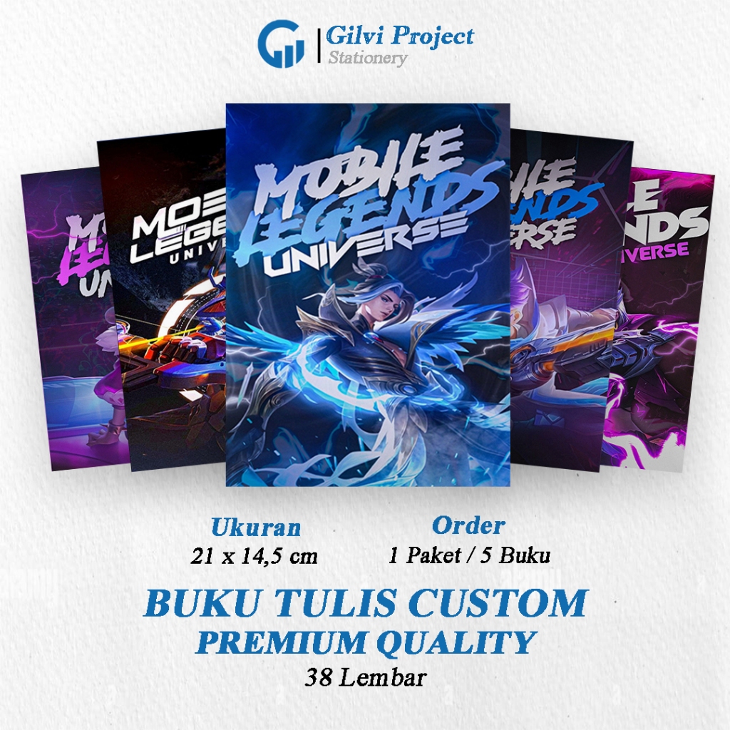 Jual Buku Tulis Sekolah Custom Tema MOBILE LEGEND UNIVERSAL Bergaris 38 ...