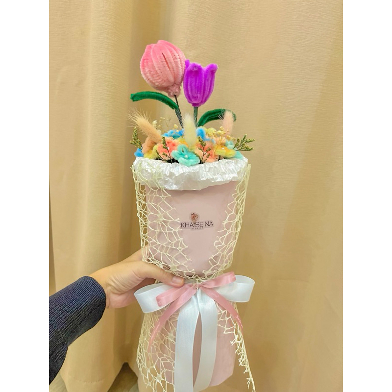 Jual buket bunga kawat bulu/buket wisuda/buket murah | Shopee Indonesia