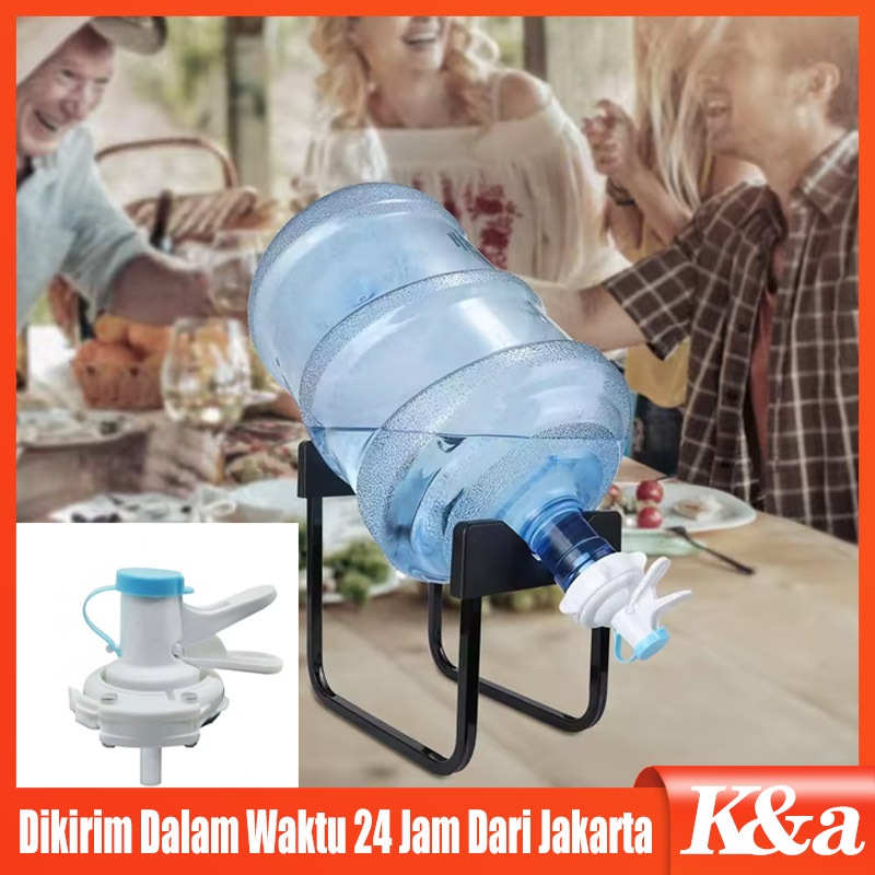 Jual Dudukan Galon Besi Miring/ Kaki Tempat Galon Besi Bonus Keran Anti ...
