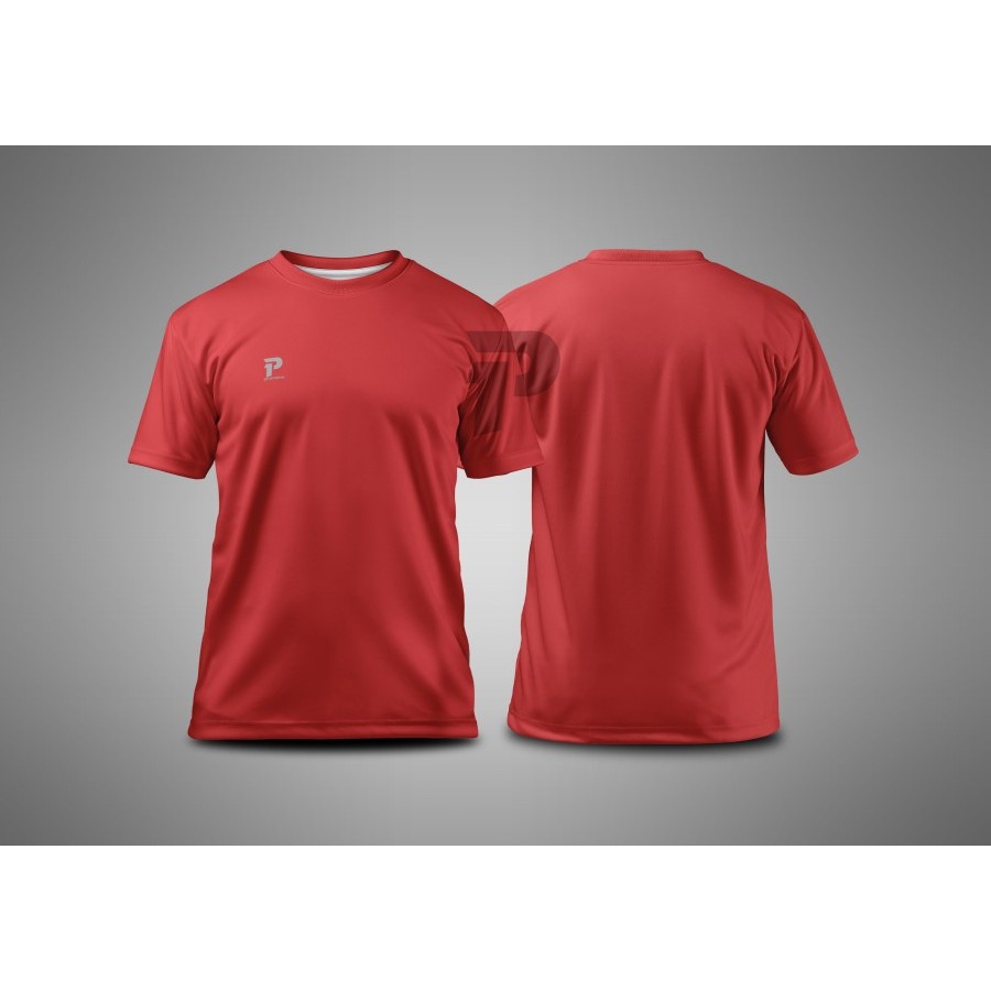 Jual PRATAMA Jersey Running Polos Warna Merah Jersey Runners Unisex ...