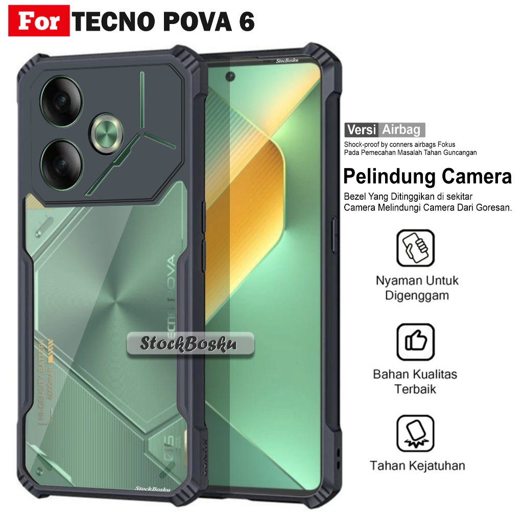 Jual Case Tecno Pova 6 5 5 Pro Shockproof Fusion Armor Transparant | Shopee Indonesia
