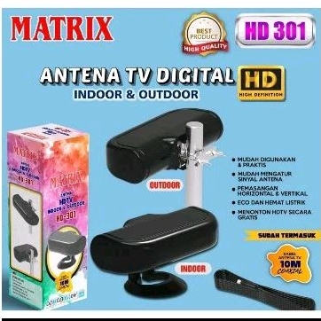 Jual Antena TV Digital HD301 dengan Boster sinyal kuat luar dalam ruangan kabel 10 meter ...