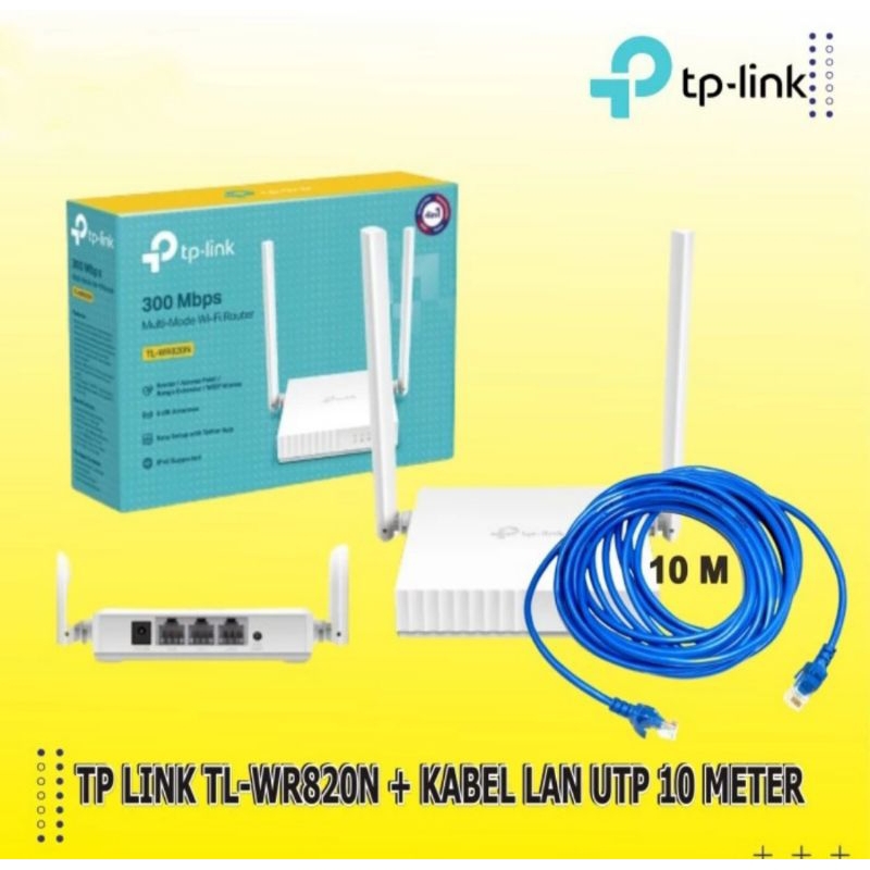 Jual PAKET TP-LINK TL-WR820N 300 Mbps Wireless Router Plus Kabel LAN ...