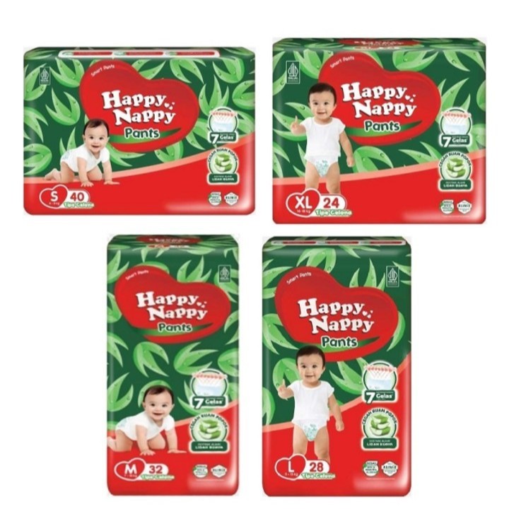 Jual Happy Nappy Pants M32 L28 XL24 Diapers baby | Shopee Indonesia