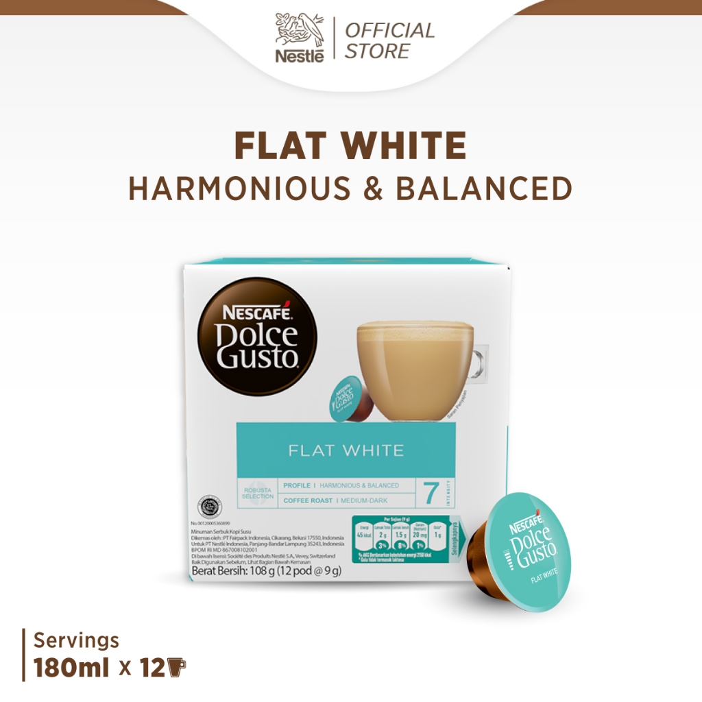 Jual Nescafe Dolce Gusto Flat White 1 box (12 kapsul=12 gelas) | Shopee ...