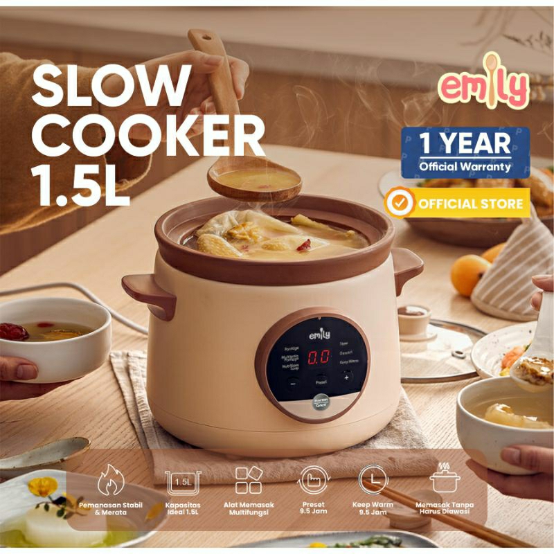 Jual Emily - Slow Cooker Claypot 1,5L | Alat Masak MPASI Tahan Liat ...