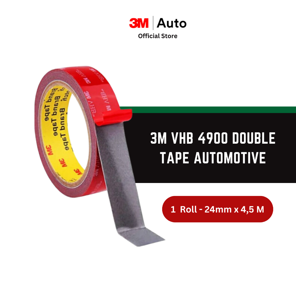Jual 3M VHB Double Tape Automotive 4900 tebal 1.1 mm size 24mm x 4.5m | Shopee Indonesia