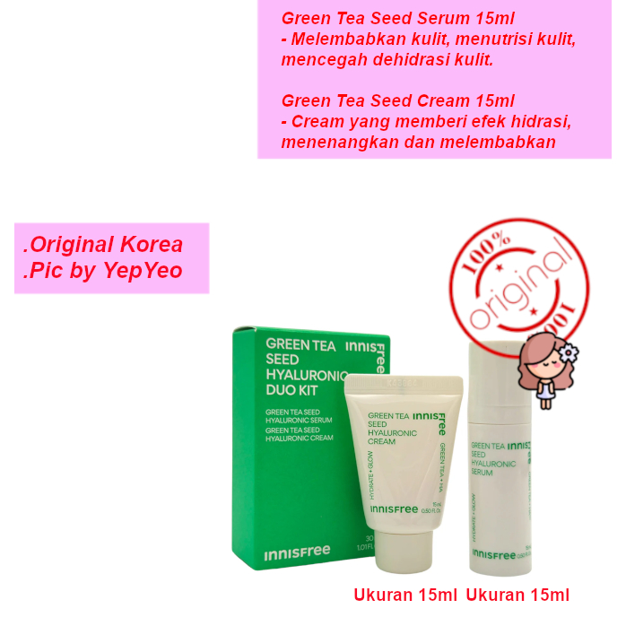 Jual Innisfree Green Tea Seed Hyaluronic Serum/Cream Duo Kit | Shopee Indonesia