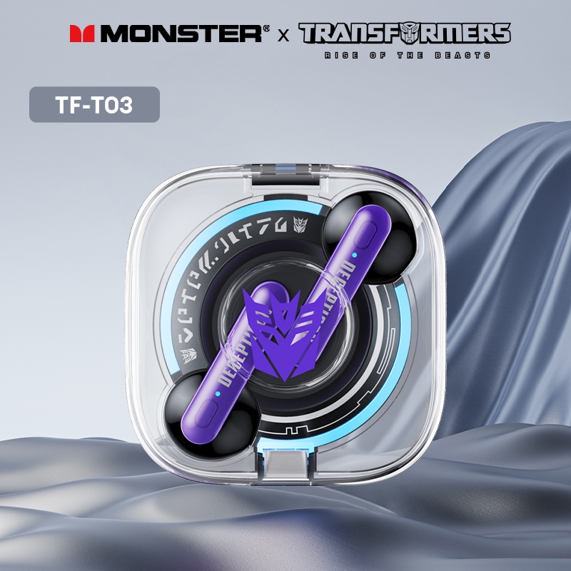 Jual Monster x Transformers TF-T03 Earphone Bluetooth 5.3 TWS Gaming Headset Low Latency ...
