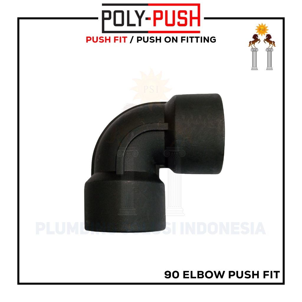 Jual Poly Push Fitting HDPE Elbow 90 Push Fit / Push On 1/2 Inch / 20 ...