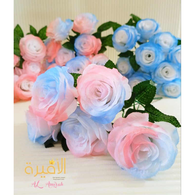 Jual READY (6 Kuntum) Bunga Mawar Gradasi Cabang 6 / rose flower ...