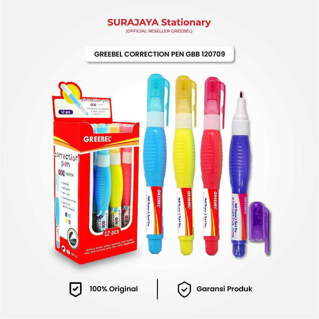 Jual Correction Pen Tip Ex Cair Penghapus Pulpen Tip-Ex GREEBEL GBC ...