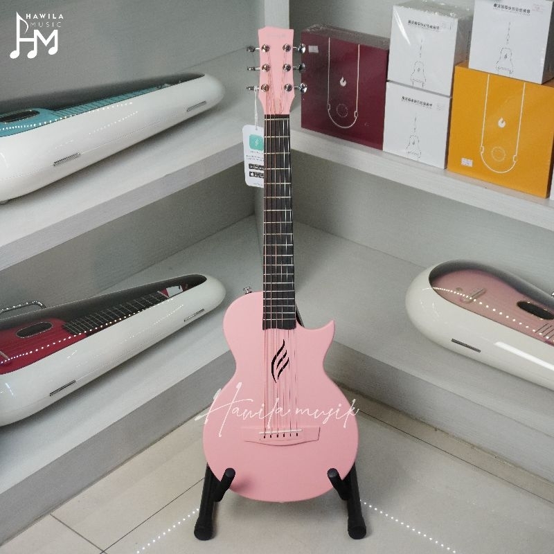 Jual Gitar Enya Nova Go Mini Black - Pink - White Carbon Fiber Acoustic Travel Size Guitar 1/4 ...