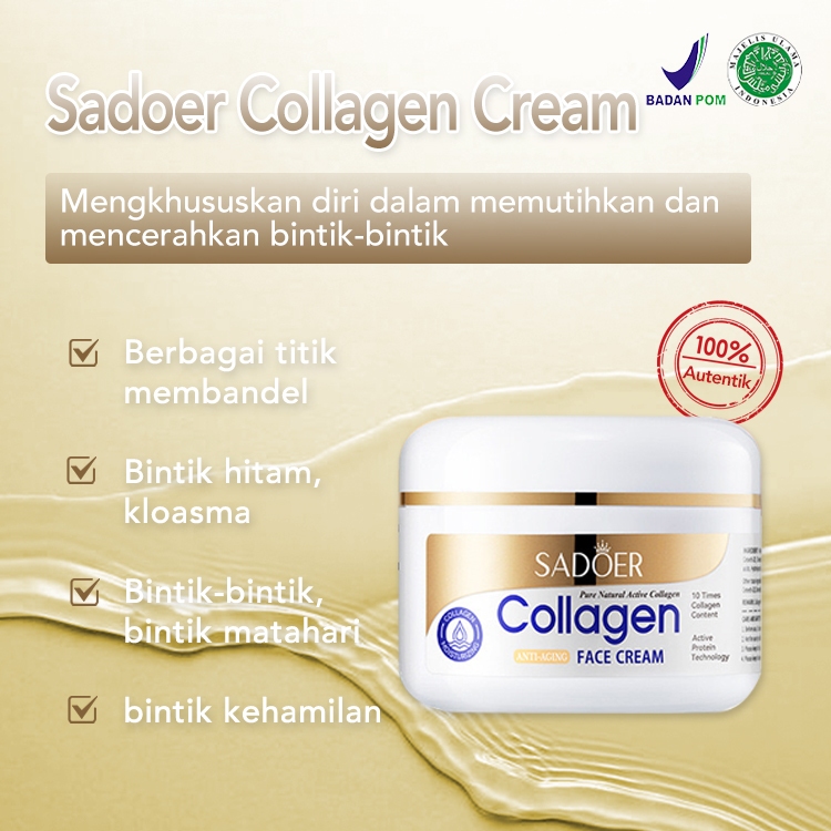 Jual [100% Asli] Sadoer Collagen Cream the face bpom 100% original 100g Krim kolagen malam ...