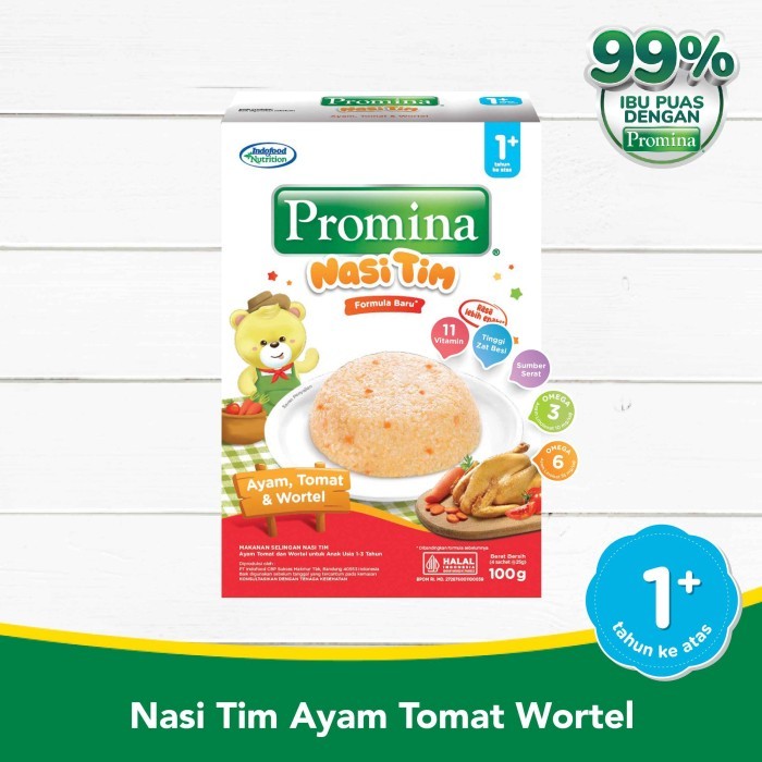 Jual Promina Nasi Tim Ayam Tomat Wortel 1+ 100g - MpASI Instan, Bergizi ...