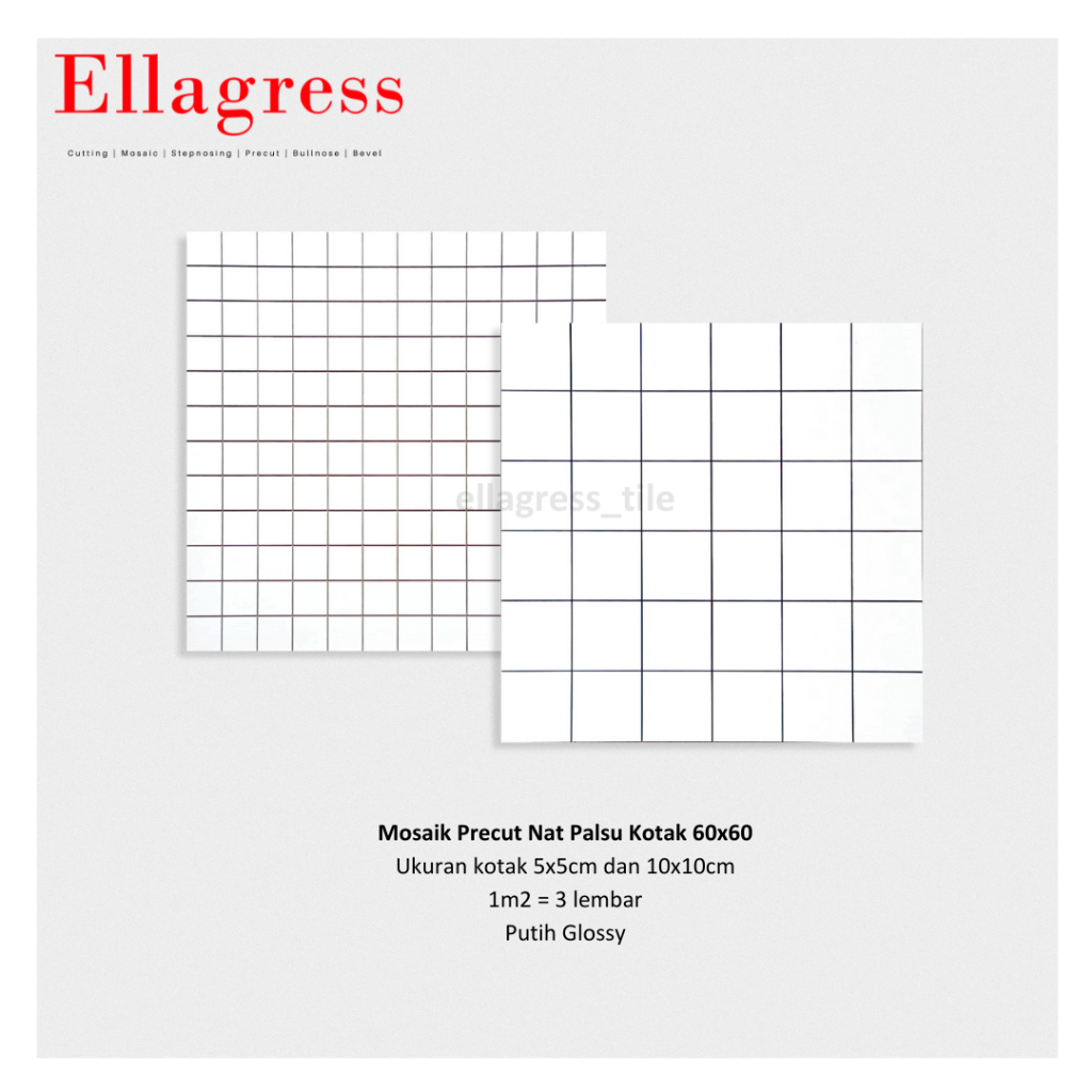 Jual Ellagress Mosaik Precut Nat Palsu Keramik 60x60 Lantai / dinding ...