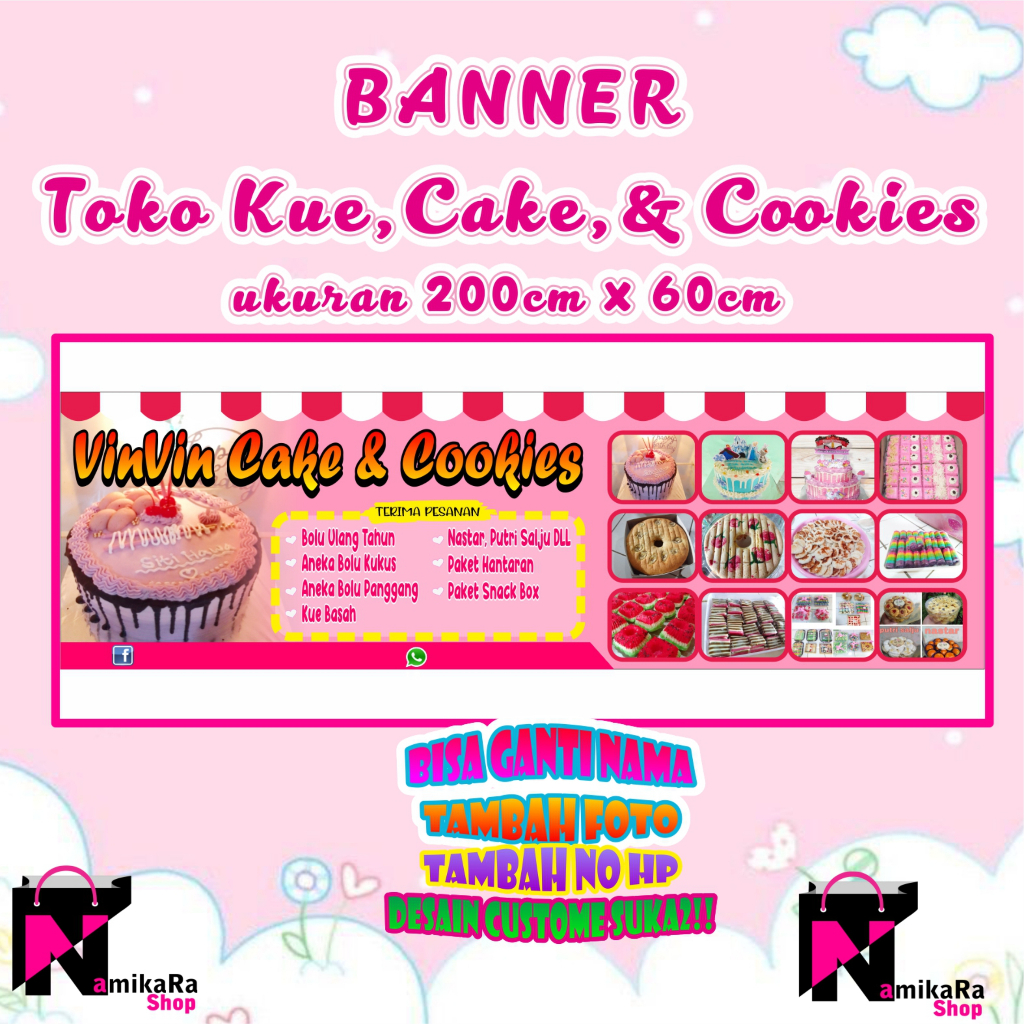Jual Banner Spanduk Toko Kue / Banner Toko Cake dan Brownies / Spanduk ...