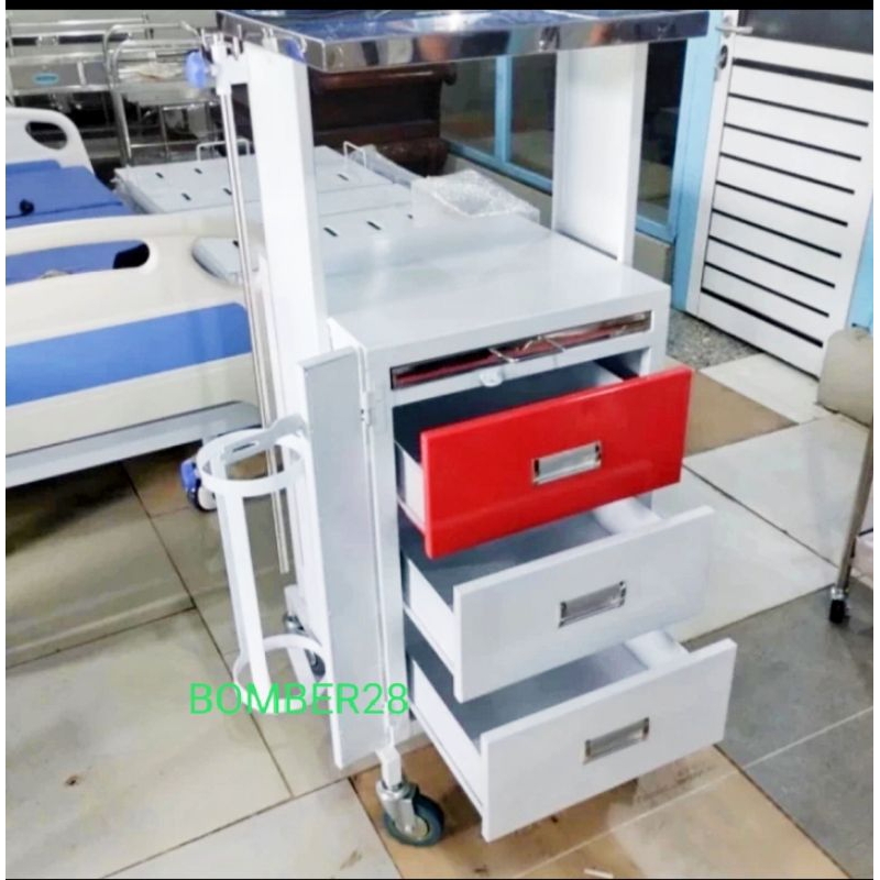 Jual Trolley emergency besi/Trolley medis rumah sakit' | Shopee Indonesia