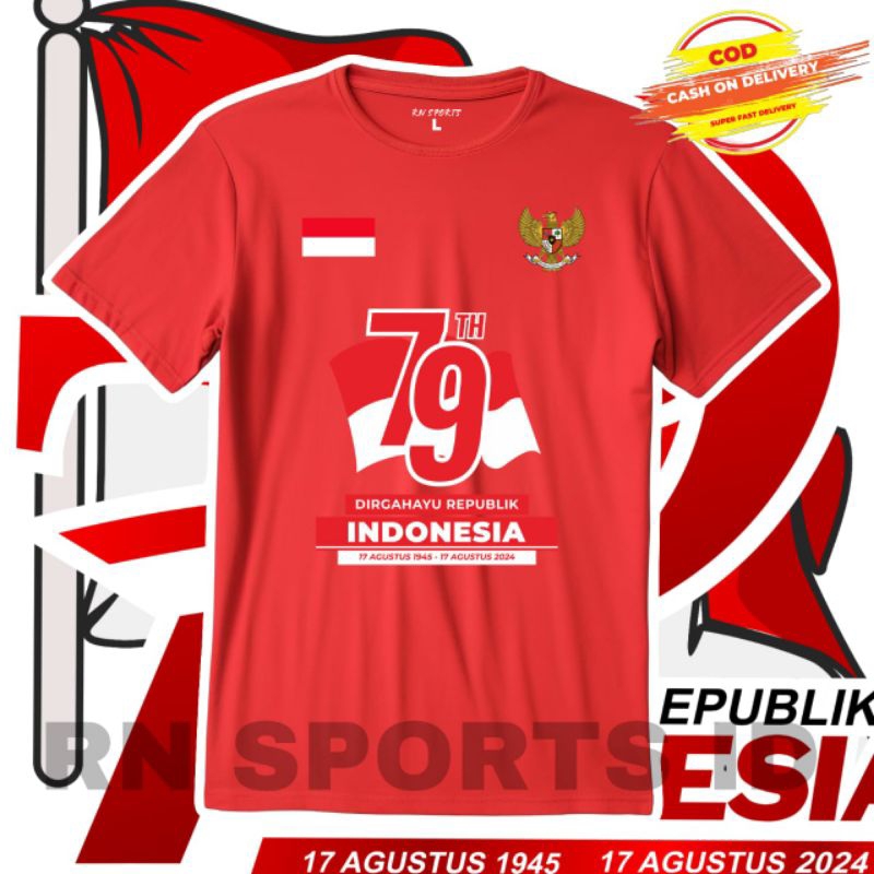 Jual KAOS HUT RI KE 79TH// 79TH DIRGAHAYU REPUBLIK INDONESIA | Shopee ...