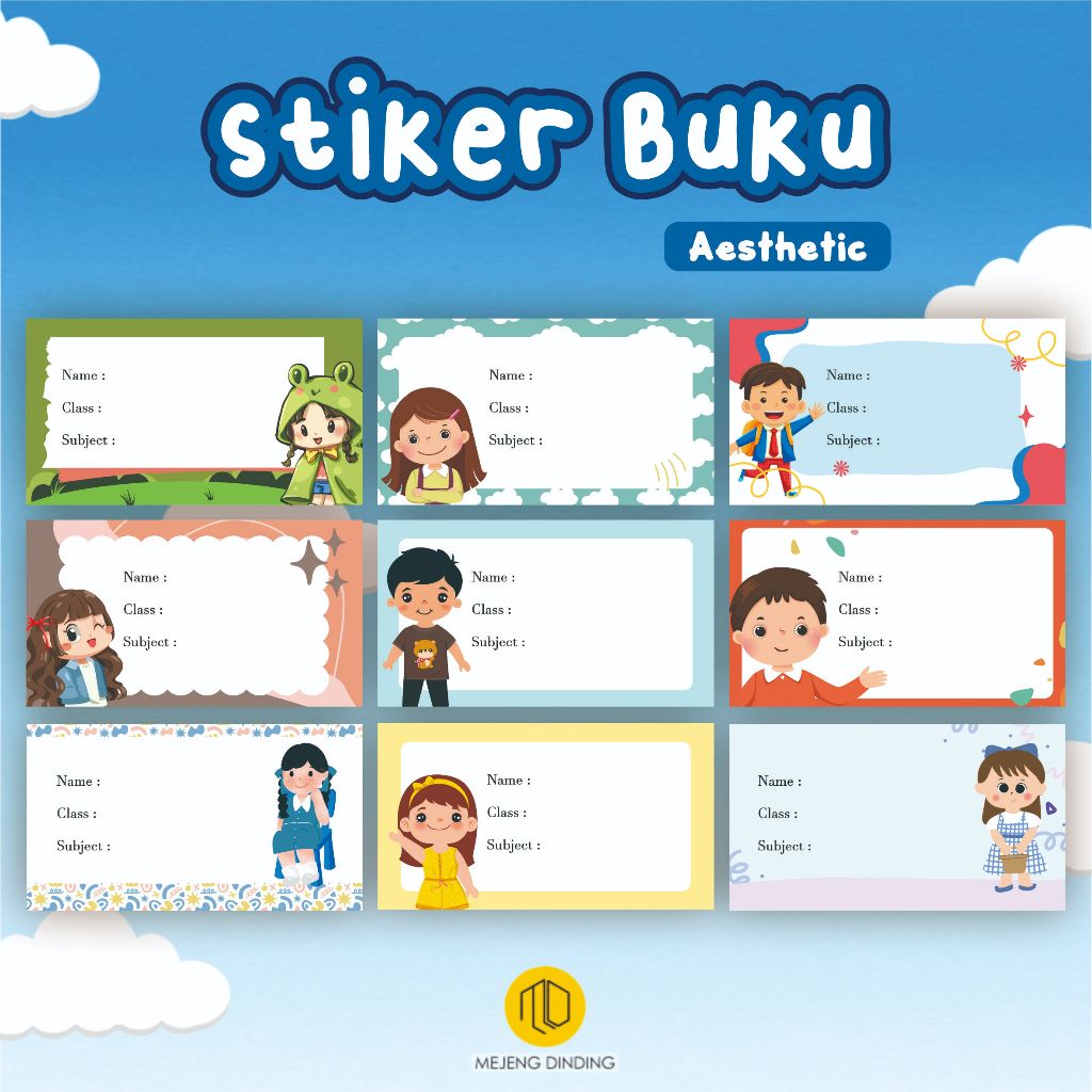 Jual STIKER MAPEL ISI 30 PCS / STIKER BUKU CUSTOM TEMA KARAKTER ANAK ...