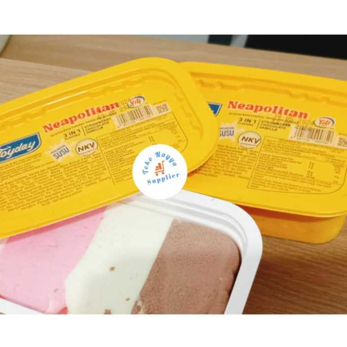 Jual Es Krim Joyday Neapolitan - Es Krim Cokelat Strawberry Vanilla ...