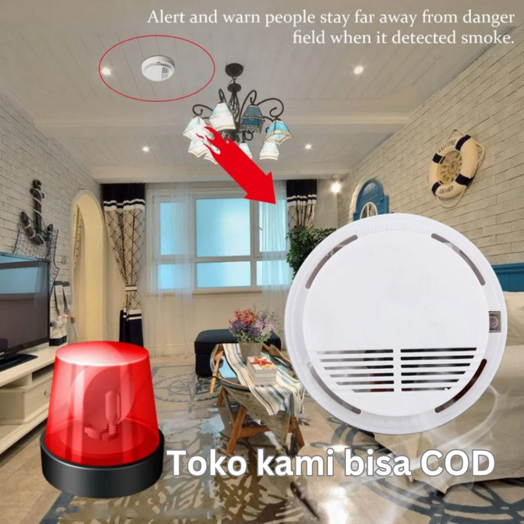 Jual Smoke Detector Alat Pendeteksi Asap Kebakaran 85dB - White ...
