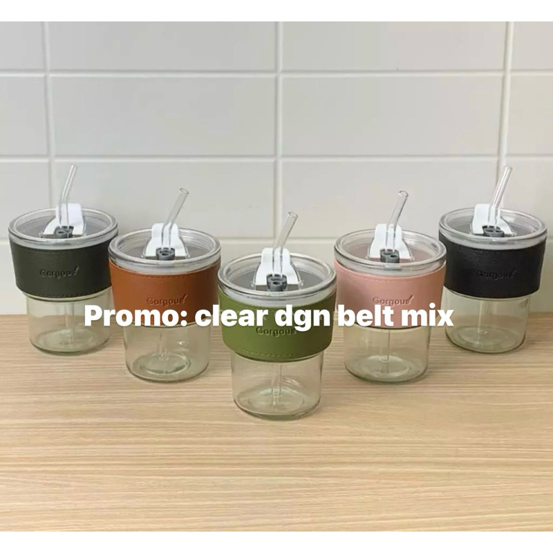Jual Gelas Kaca Gorgous 400ml Gelas Kaca Korean Aesthetic Gelas Kaca ...