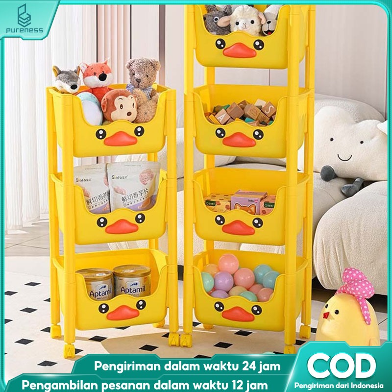 Jual Rak Penyimpanan Pengatur Bayi Berlapis dengan roda Rak Rak Buku ...