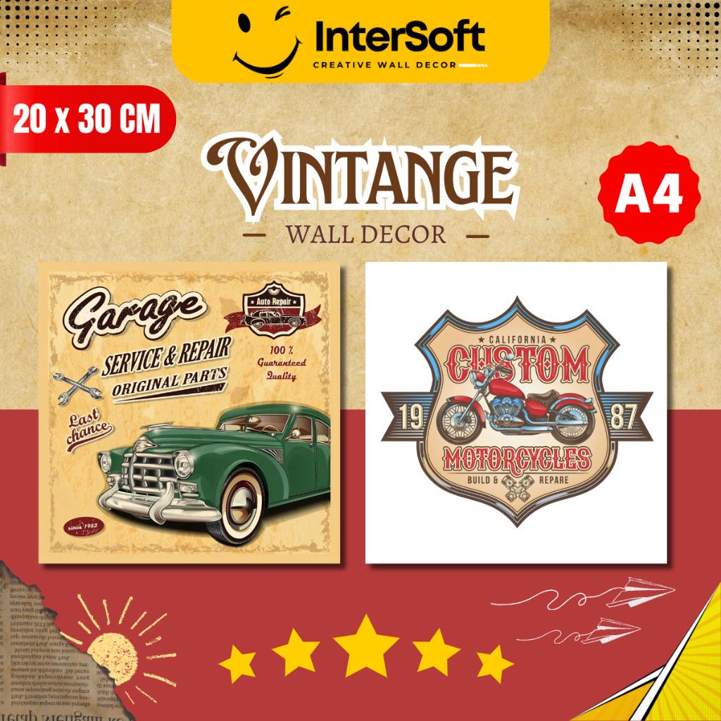 Jual Hiasan Dinding (A4) Vintage Poster Kayu MDF 20 x 30 Cm Dekorasi ...