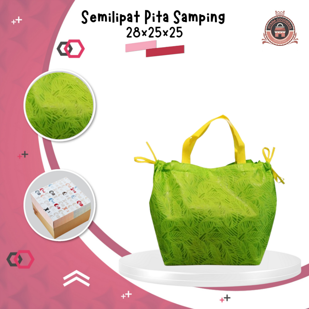 Jual Tas Kain Hajatan Tas Kain Syukuran Nasi Box Bahan Spunbond Semilipat Pita Samping Uk ...