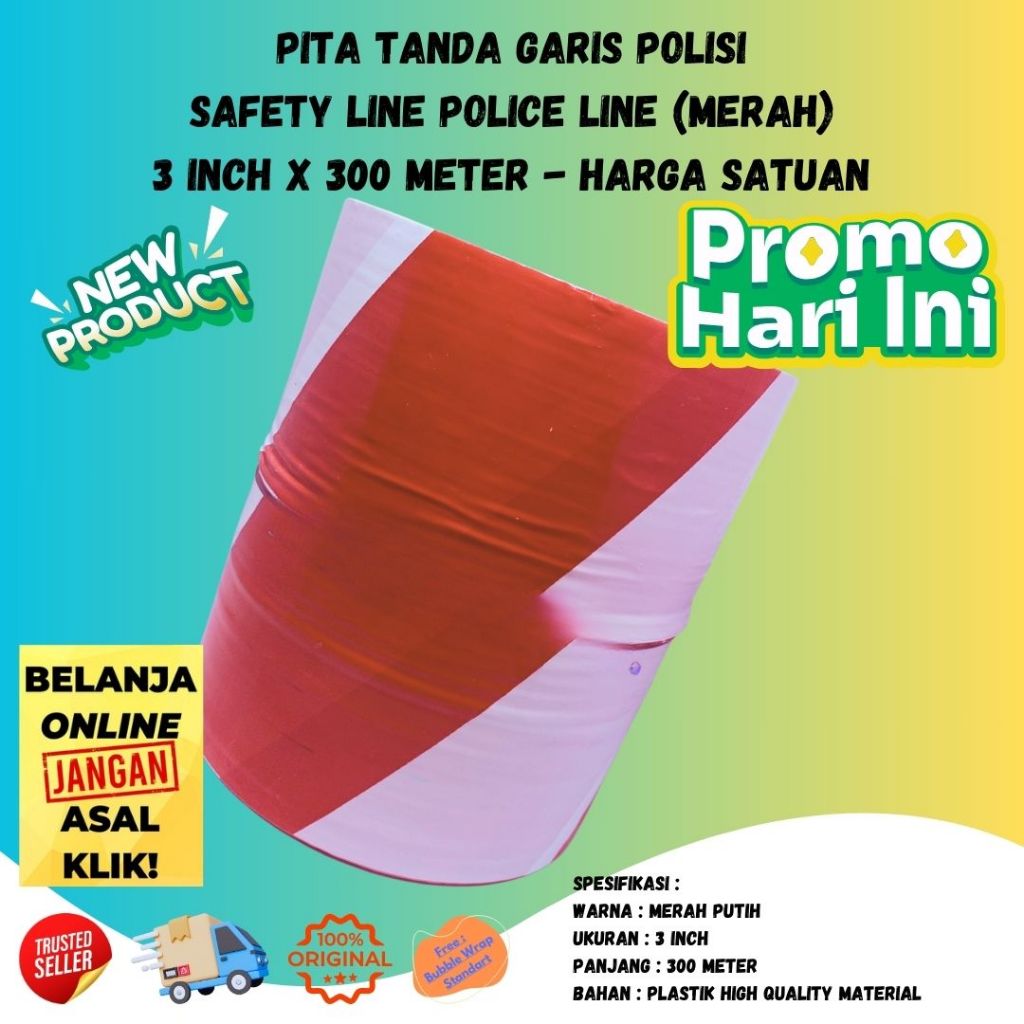 Jual Pita Tanda Garis Polisi Safety Line Police Line 3 Inch x 300 Meter ...