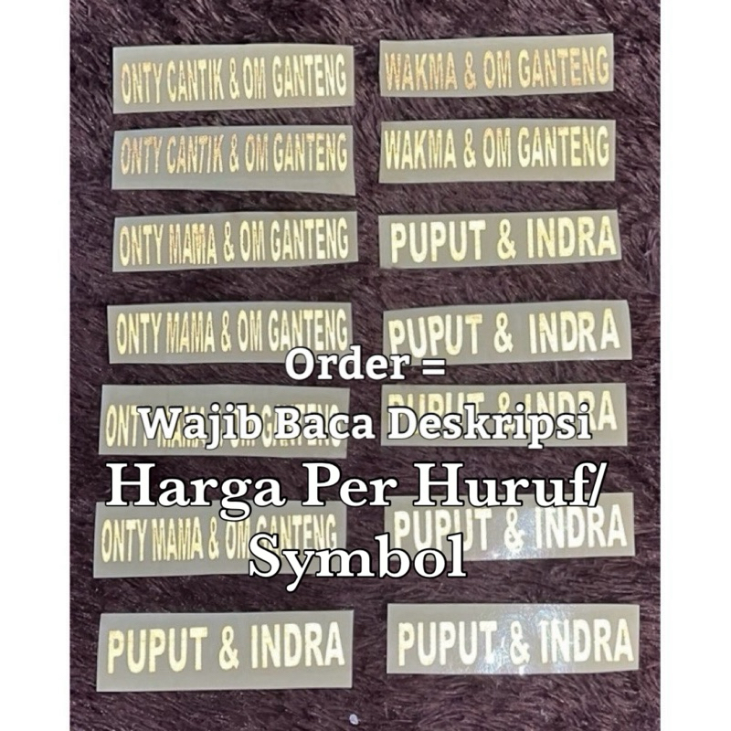 Jual [HARGA PER HURUF BACA DESKRIPSI ATAU CHAT ADMIN SEBELUM ORDER ...