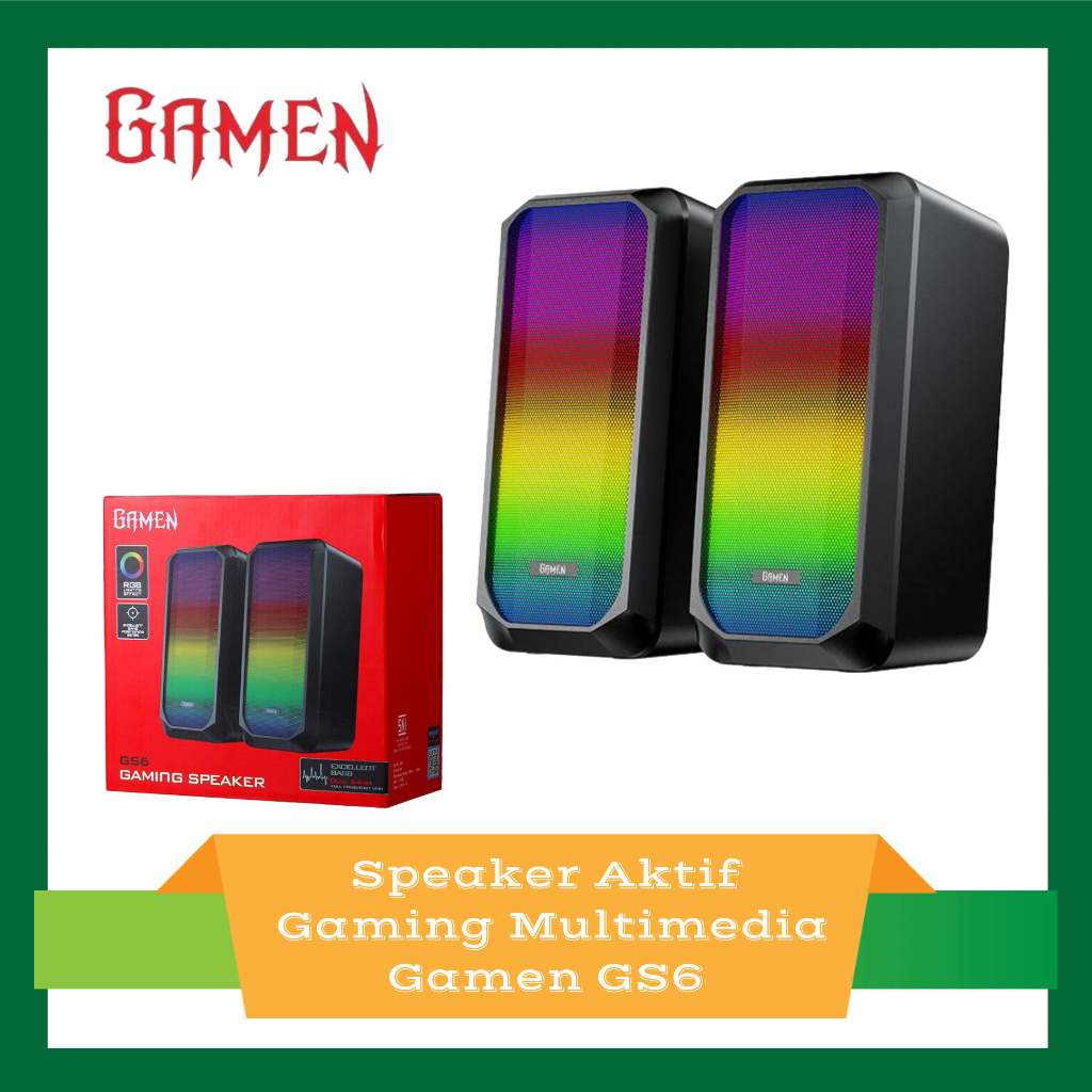 Jual Speaker Aktif Gaming Gamen GS6 Efek Lampu RGB | Shopee Indonesia